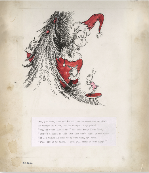 "That Old Grinch so Smart & So Slick" Illustration Art of Dr. Seuss | Art Lovers Gallery